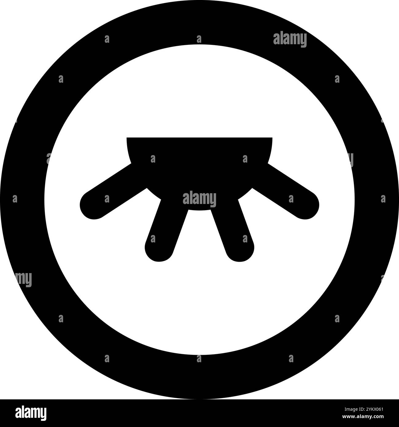 Cow's udder icon in circle round black color vector illustration image ...