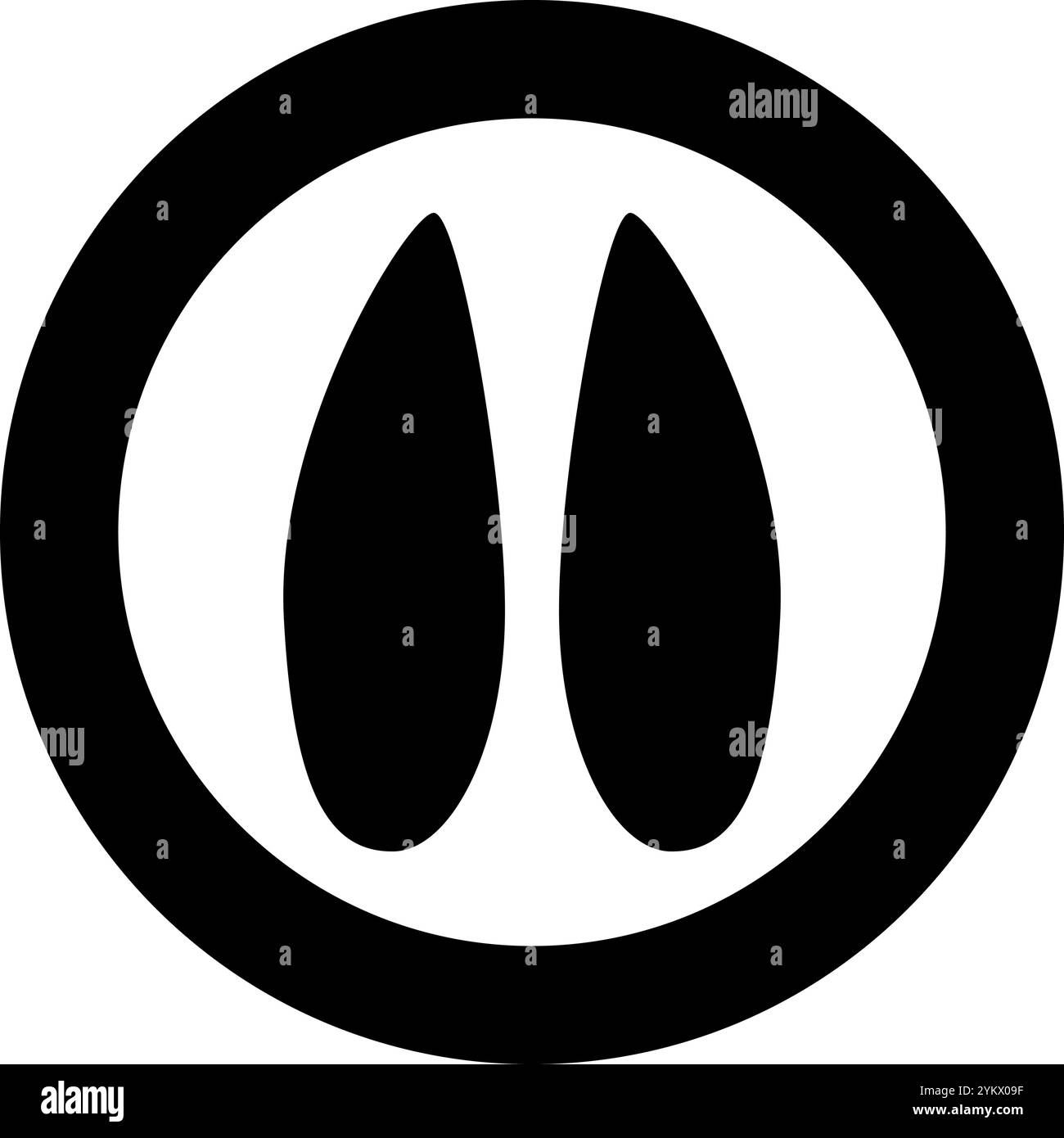 Hoof print elk icon in circle round black color vector illustration ...