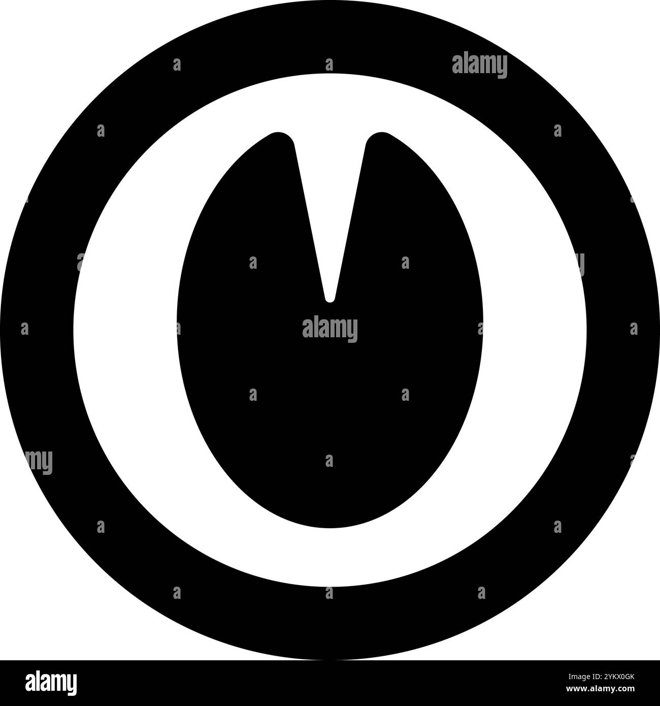 Hoof print of horse mare icon in circle round black color vector ...