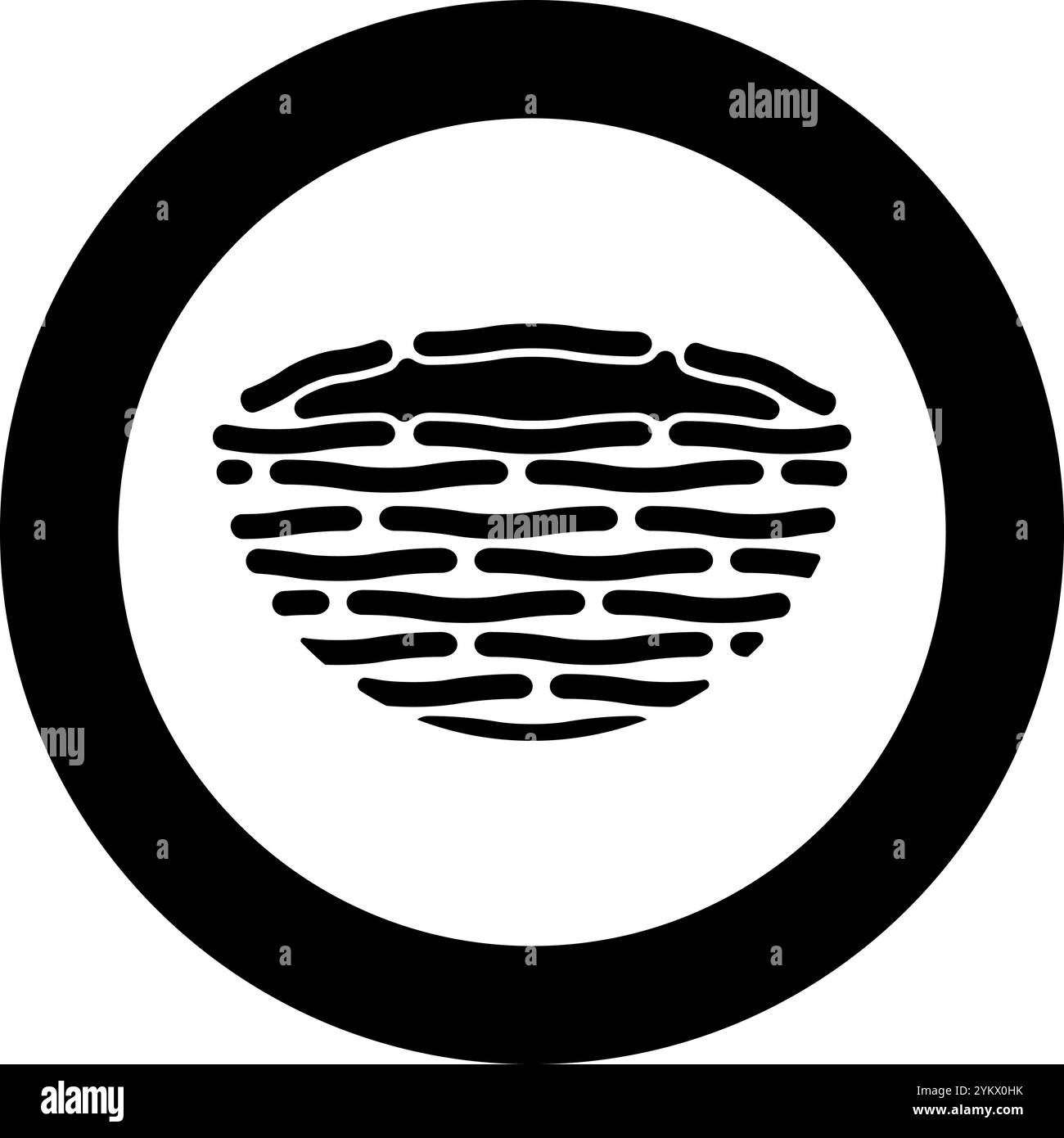 Bird's nest bird icon in circle round black color vector illustration ...