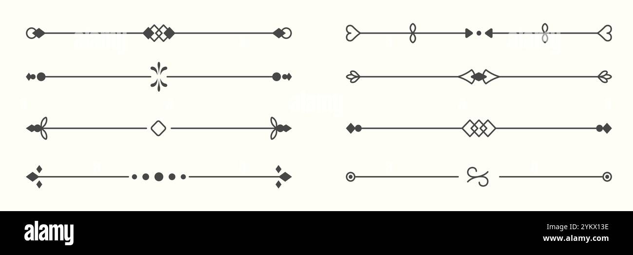 Ornamental Dividers Set. Vintage Line Separators. Curve Border ...