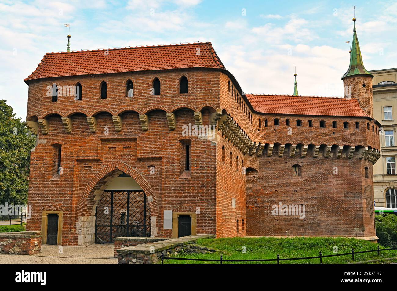 Krakow barbican entrance, medieval fortification,Poland Stock Photo - Alamy