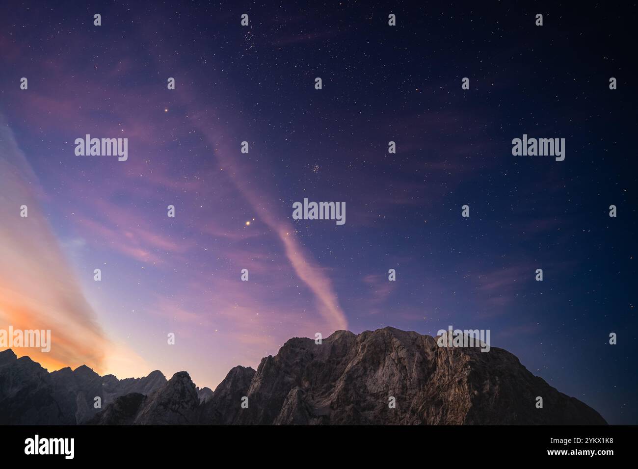 Magic sky full of stars and also falling stars deep in the Triglav ...