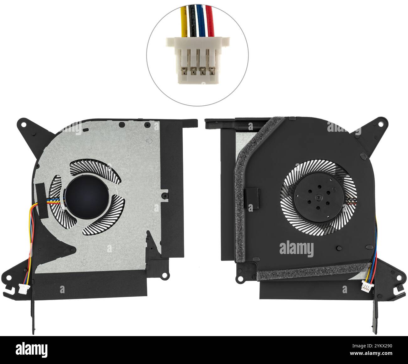 Fan, active cooling system, laptop spare part, on white background in ...