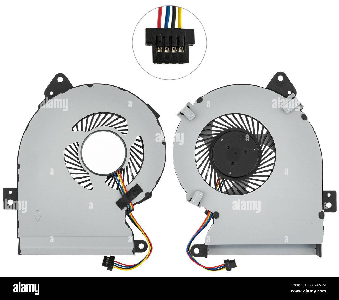 Fan, active cooling system, laptop spare part, on white background in ...
