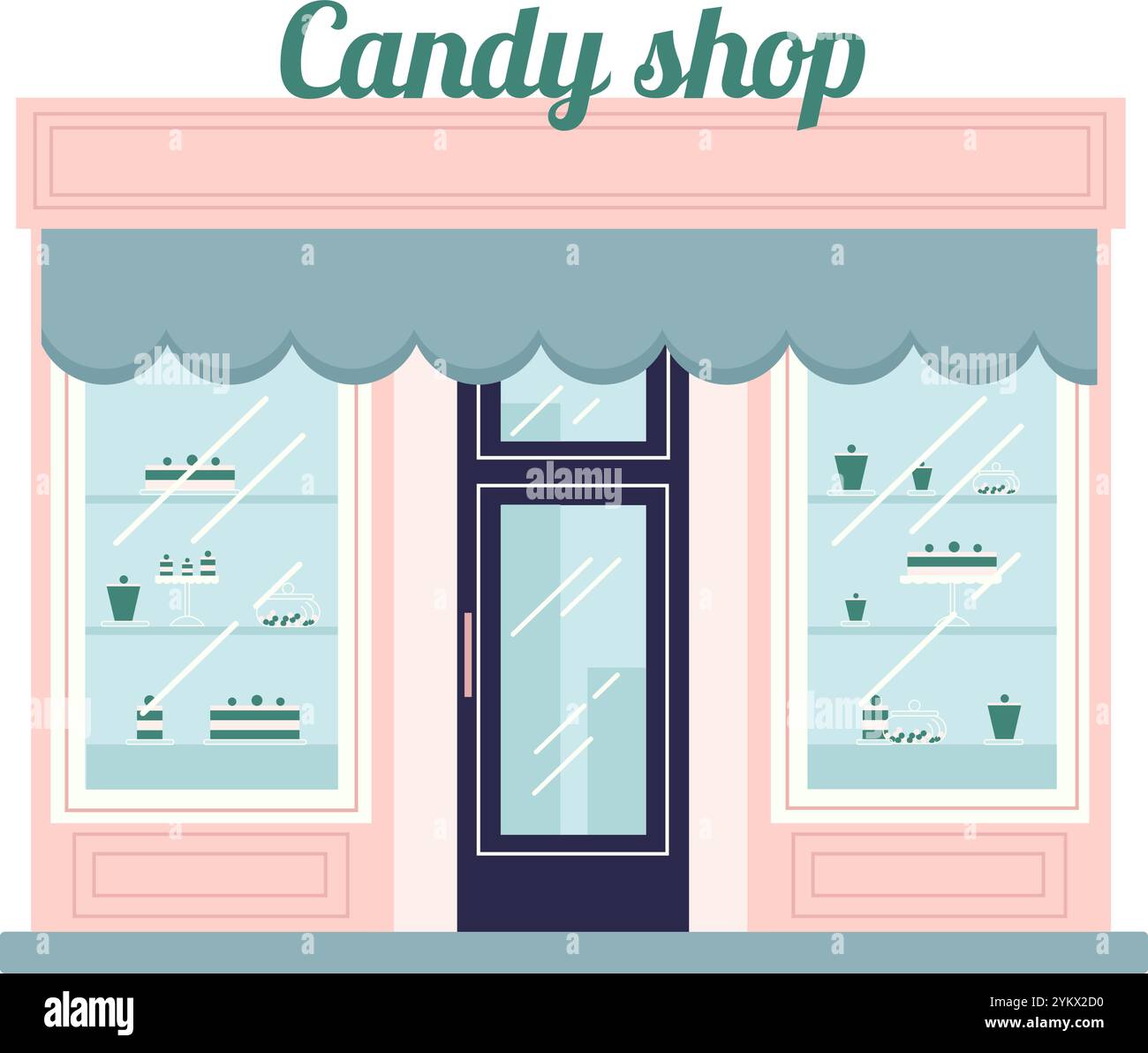 Cafe holiday window display Stock Vector Images - Alamy