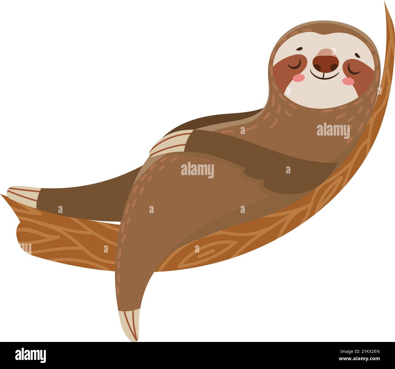 Adorable sloth napping on a tree branch in a rainforest. Perfect for ...