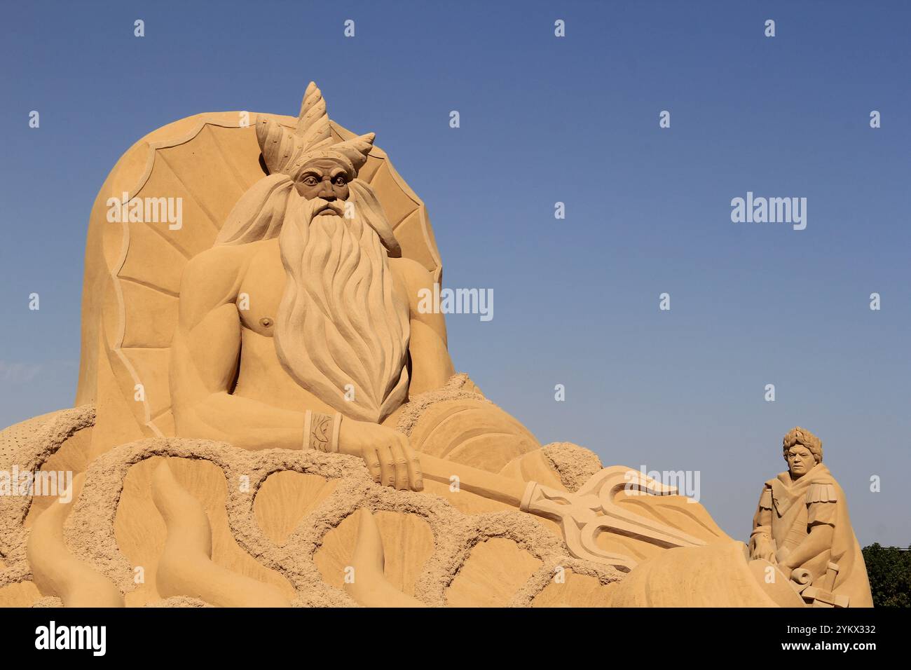 Sculptures made of sand for famous historical and ancient figures Stock ...