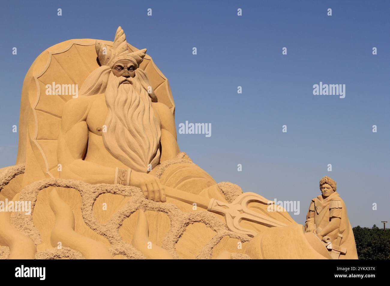 Sculptures made of sand for famous historical and ancient figures Stock ...