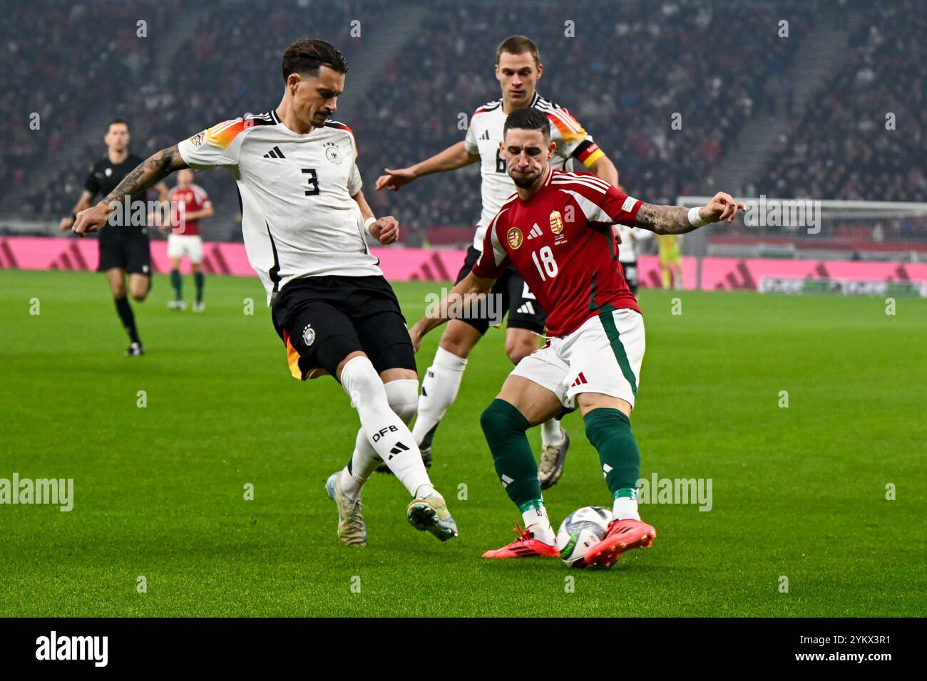 Zsolt Nagy (Hungary) in action against Robin Koch (Germany) during the ...