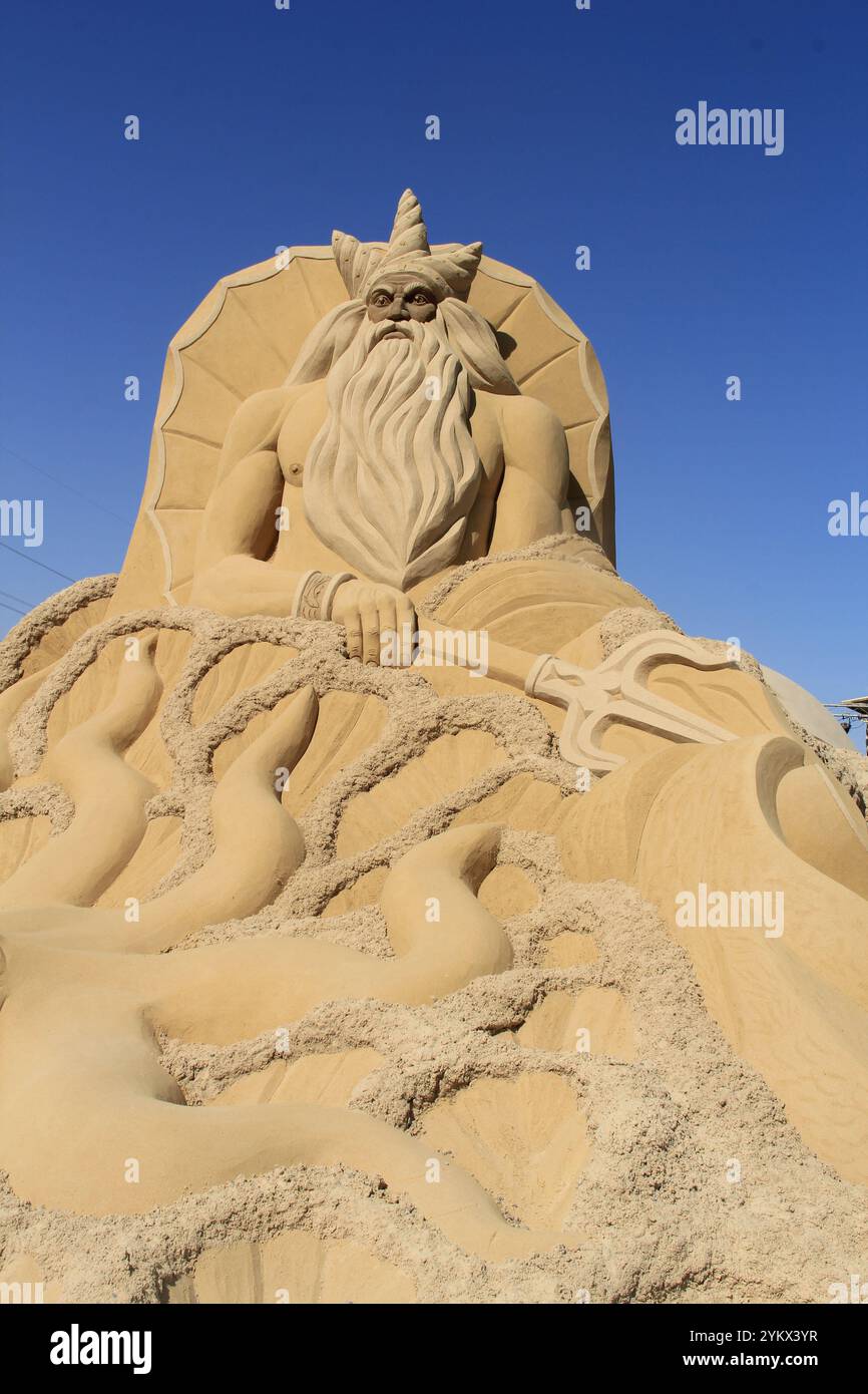 Sculptures made of sand for famous historical and ancient figures Stock ...