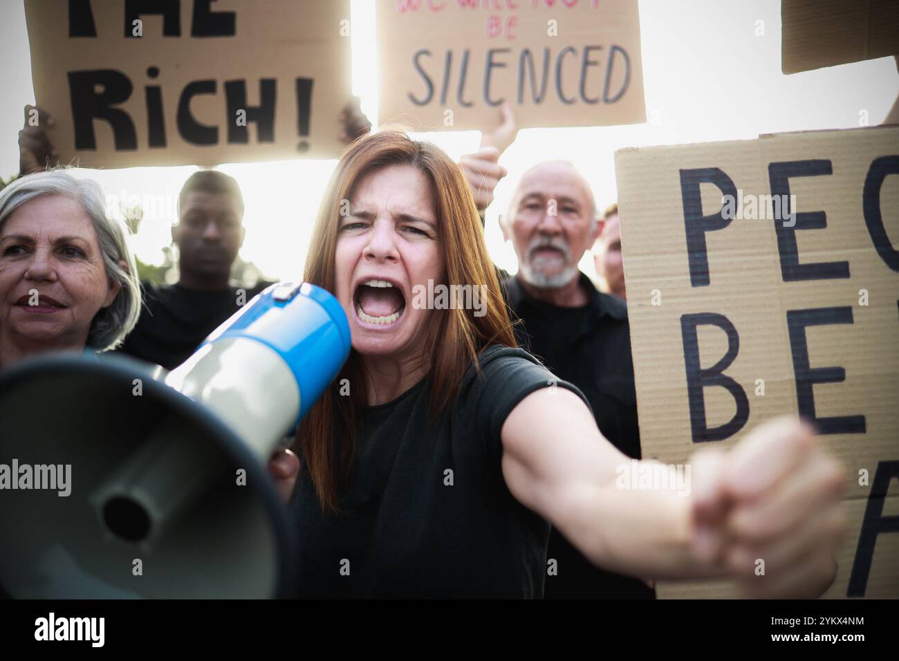 Economy inflation, People protest for financial crisis on the streets ...
