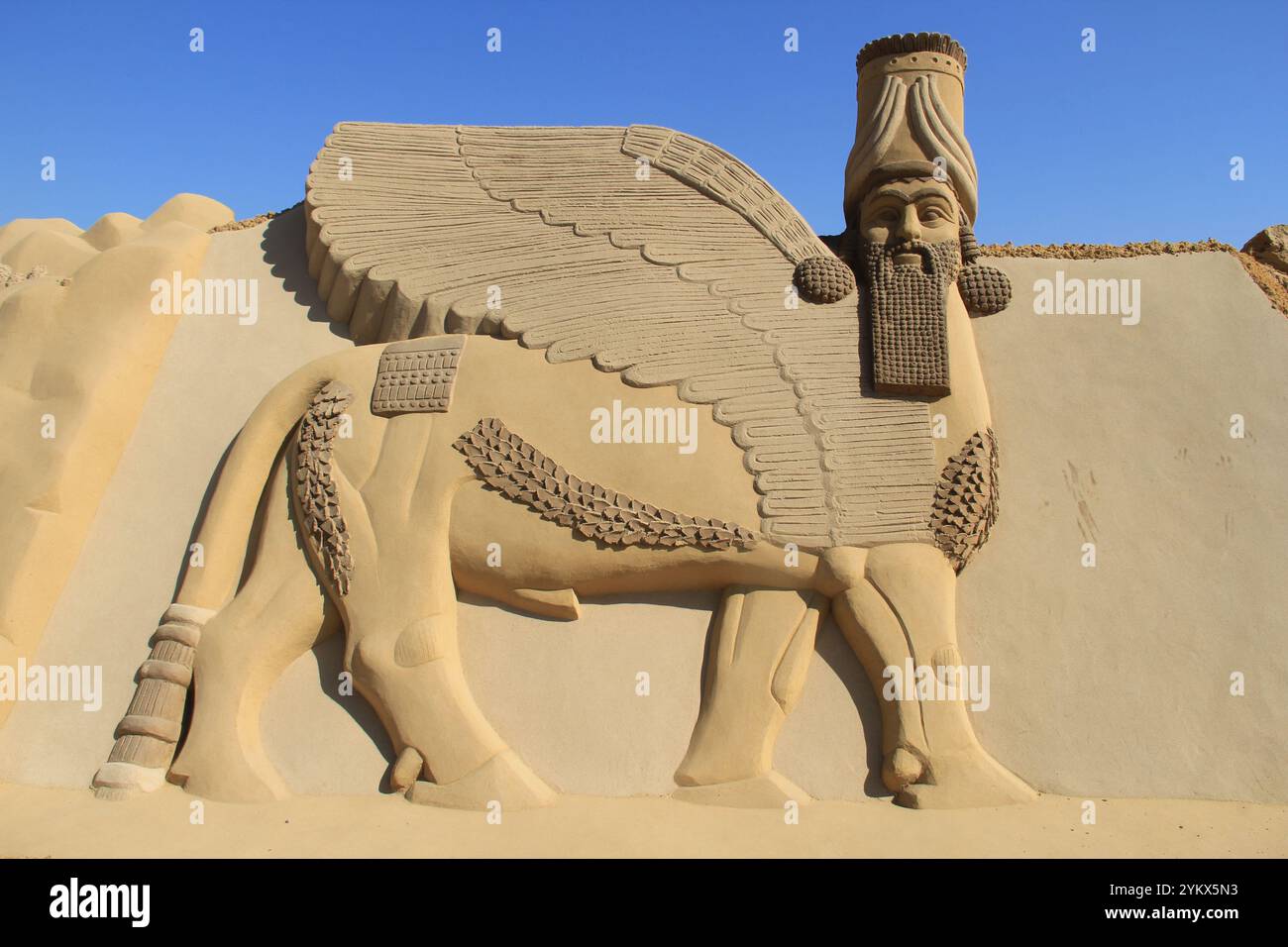 Sculptures made of sand for famous historical and ancient figures Stock ...
