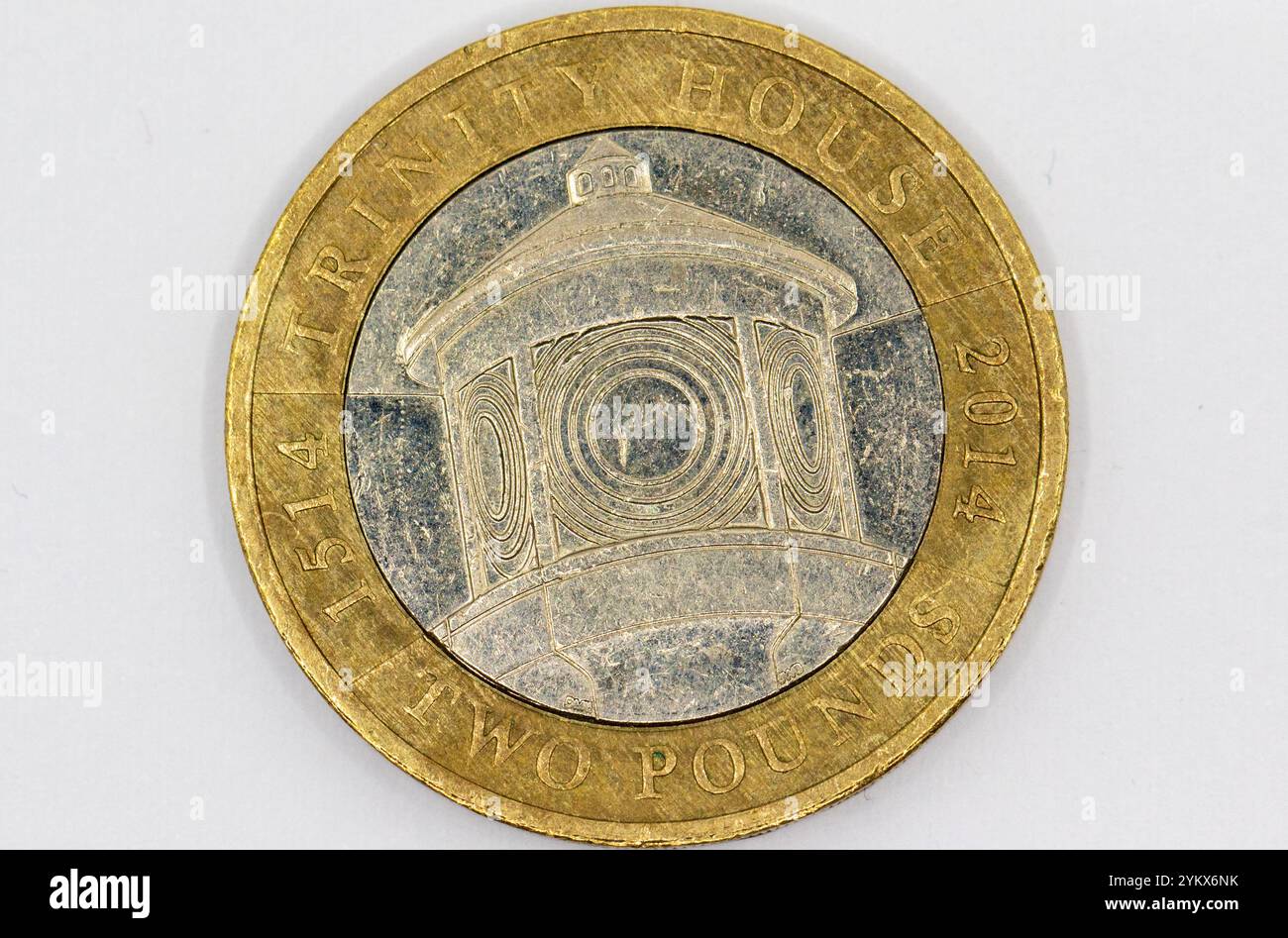 A 2014 British two-pound coin featuring Trinity House, a circular ...