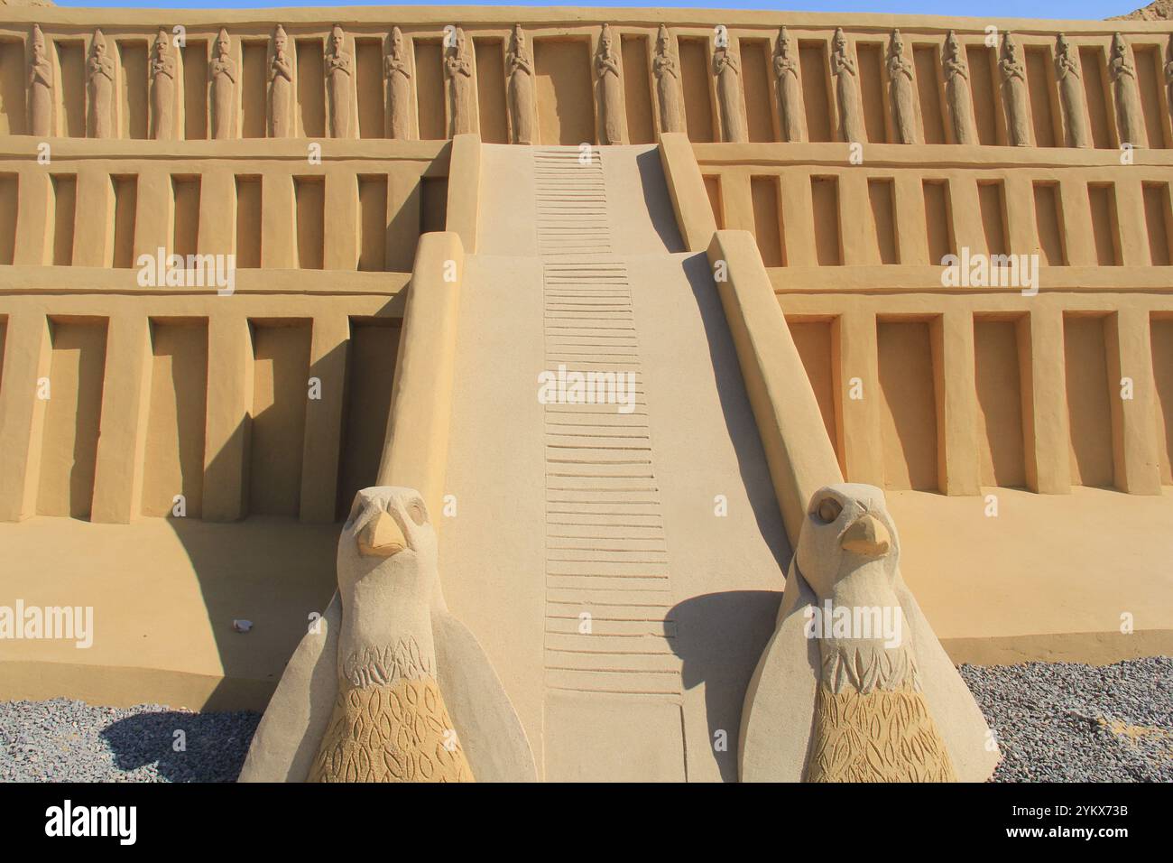 Sculptures made of sand for famous historical and ancient figures Stock ...