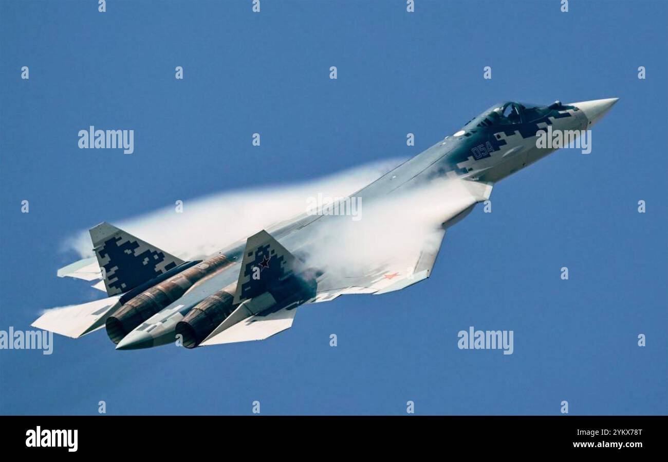 SUKHOI Su-57 Russian stealth fighter. Photo: Xinhua Stock Photo - Alamy