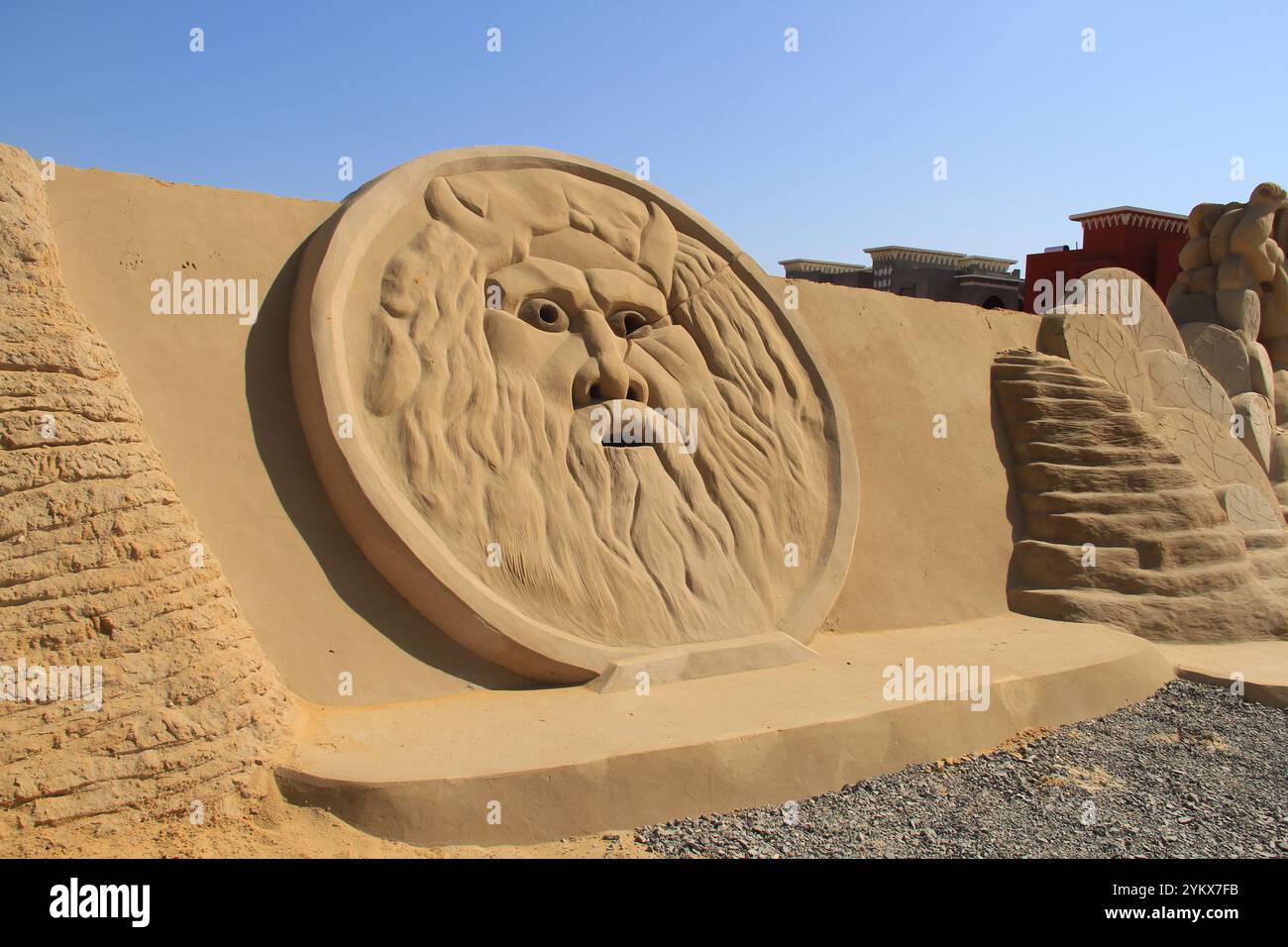Sculptures made of sand for famous historical and ancient figures Stock ...