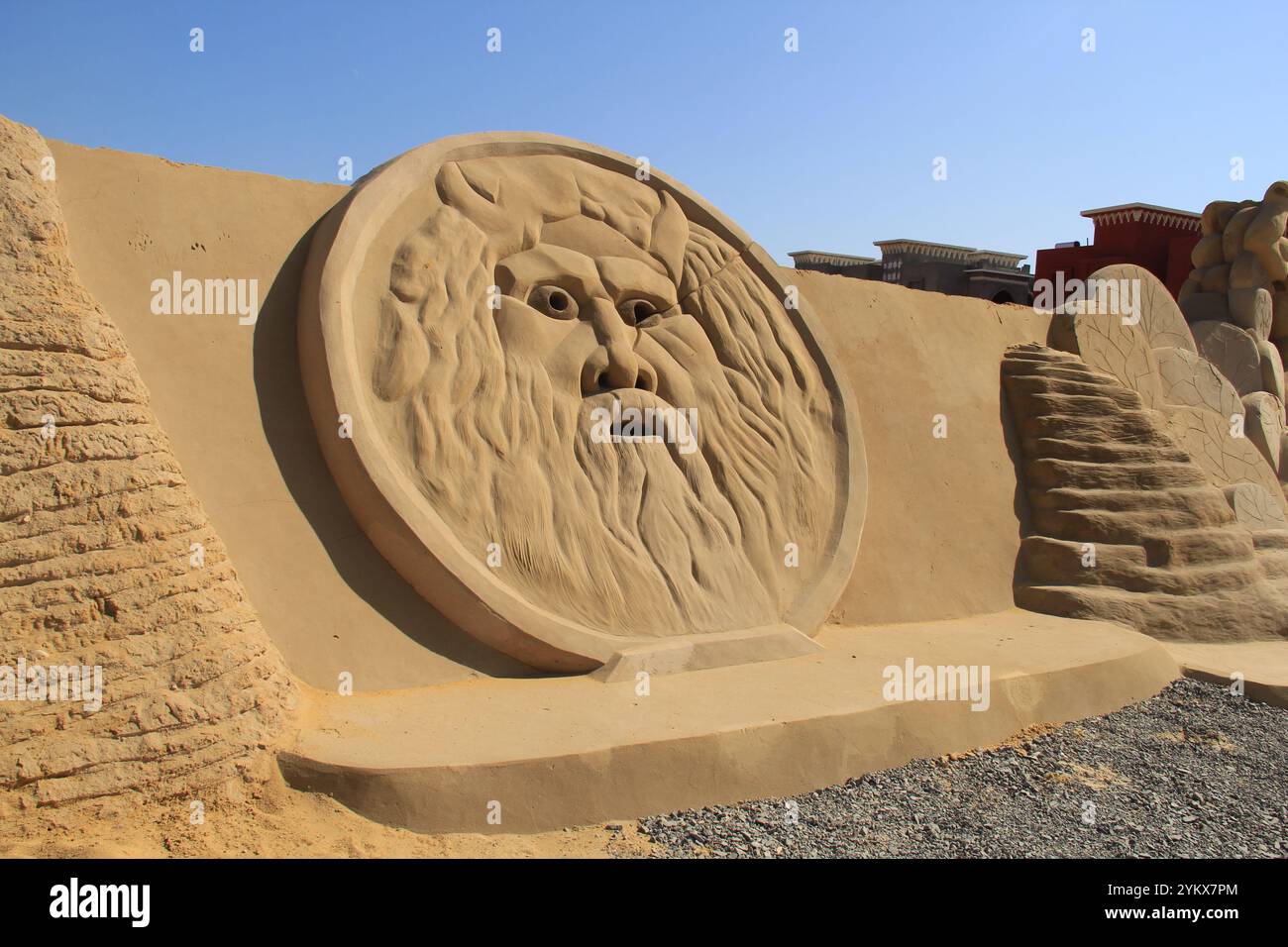 Sculptures made of sand for famous historical and ancient figures Stock ...