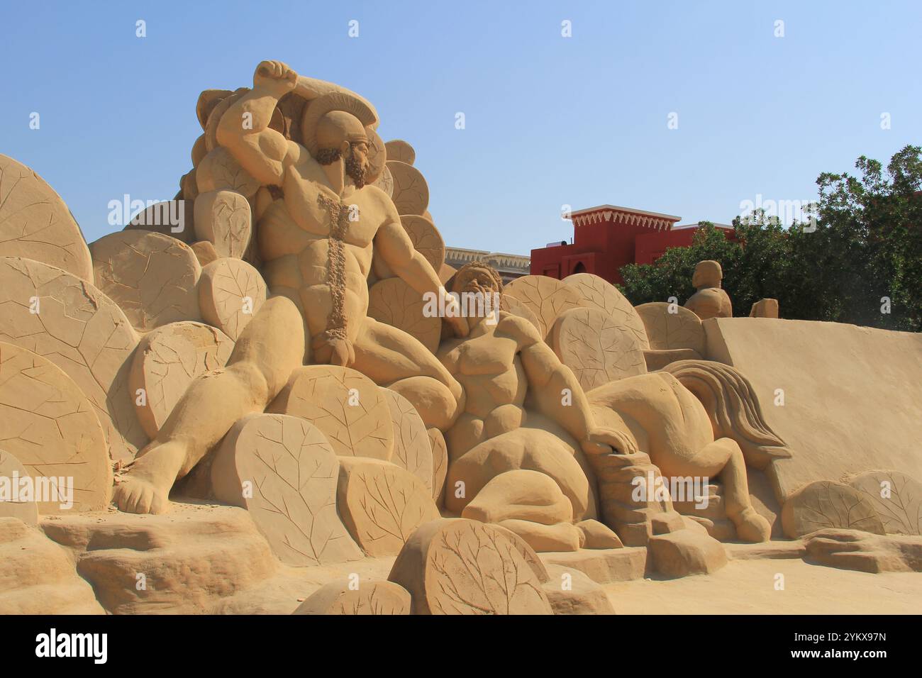 Sculptures made of sand for famous historical and ancient figures Stock ...