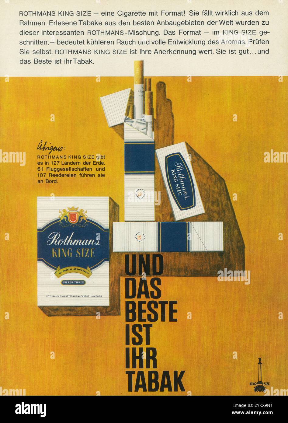 1961 Rothmans cigarette German ad Stock Photo - Alamy