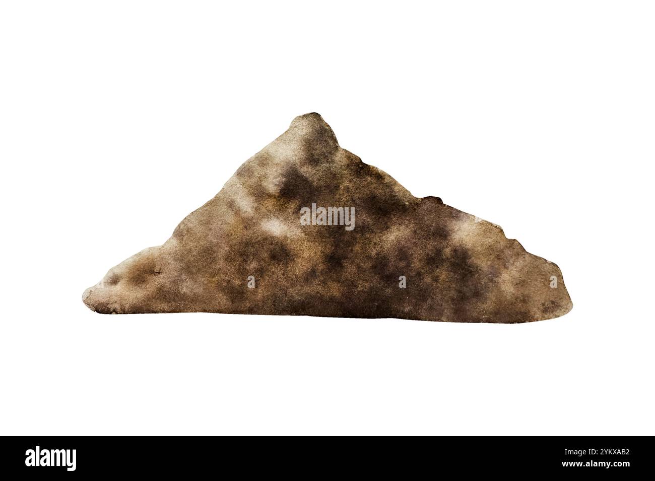 Pile of soil. Watercolor hand drawn illustration isolated on background ...