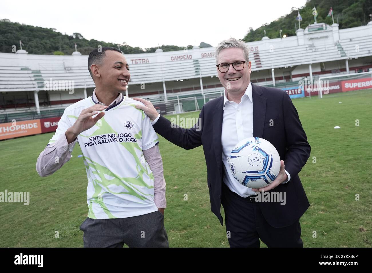 Prime Minister Sir Keir Starmer during a visit to the Fluminense ...