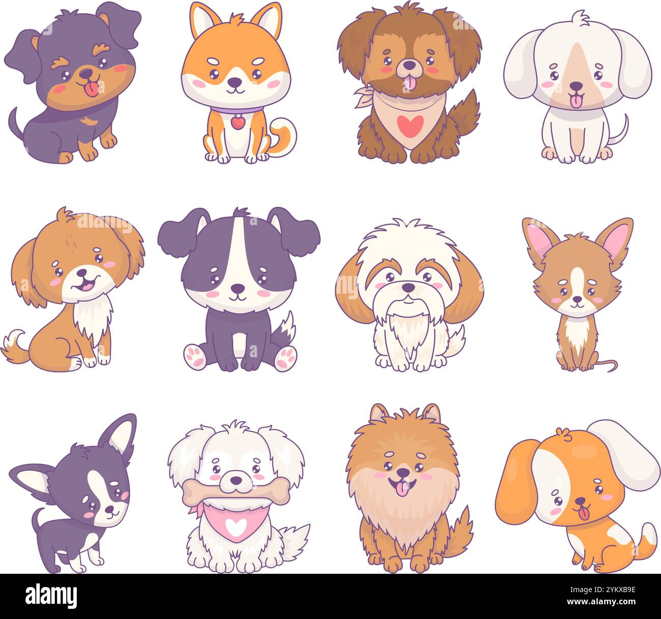 Cute dogs different breeds collection. Funny pet of chihuachua ...