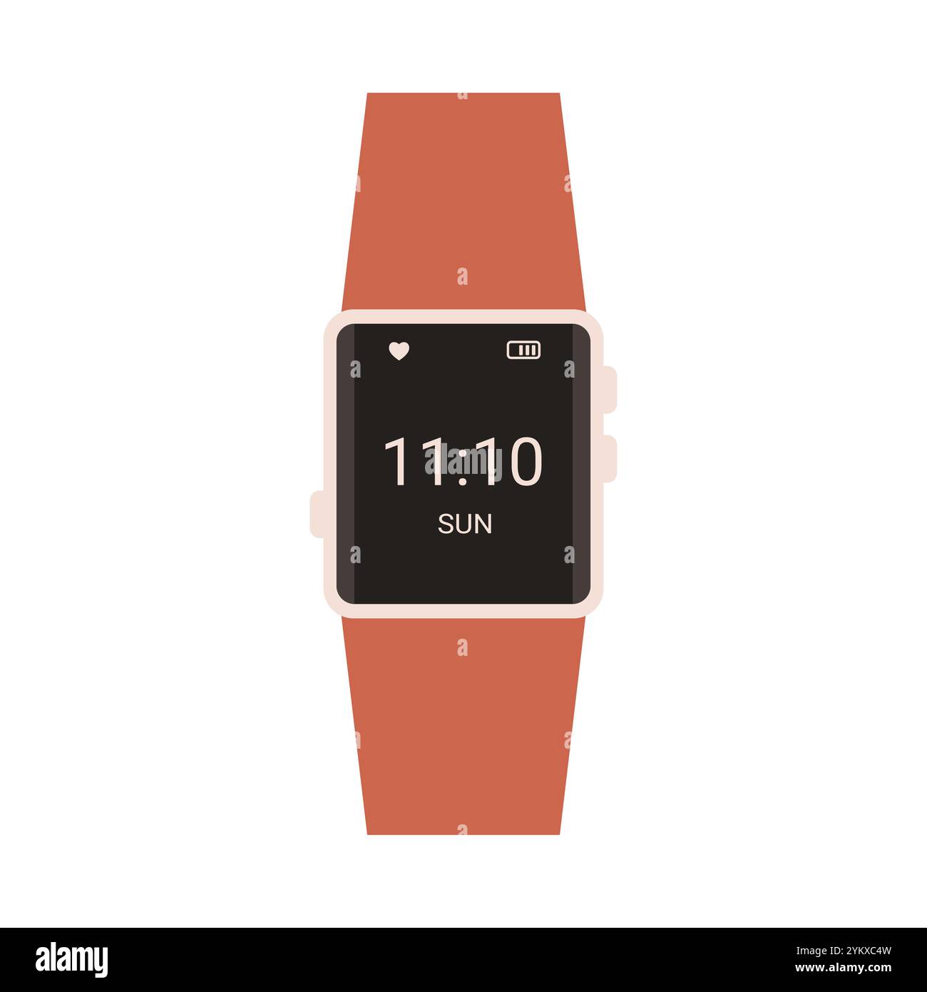 Electronic wristwatch with square black display and brown leather strap ...
