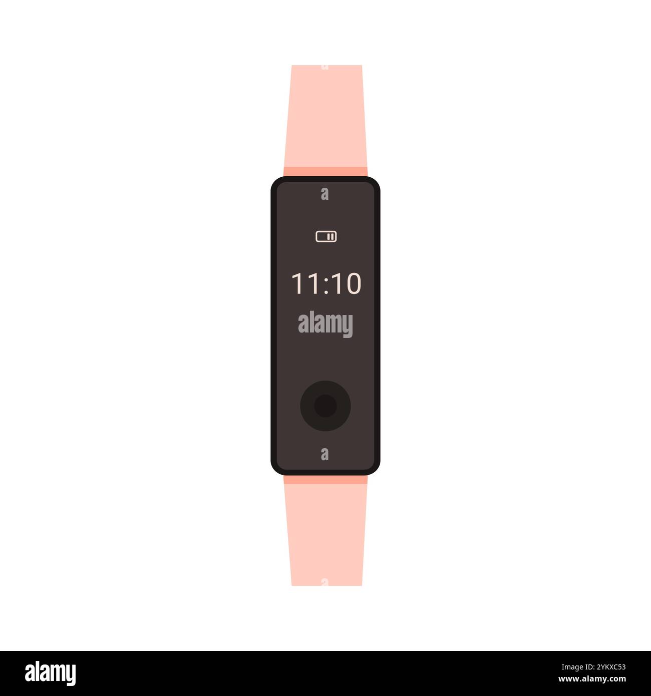 Smart wristwatch with narrow black rectangular display and pink ...