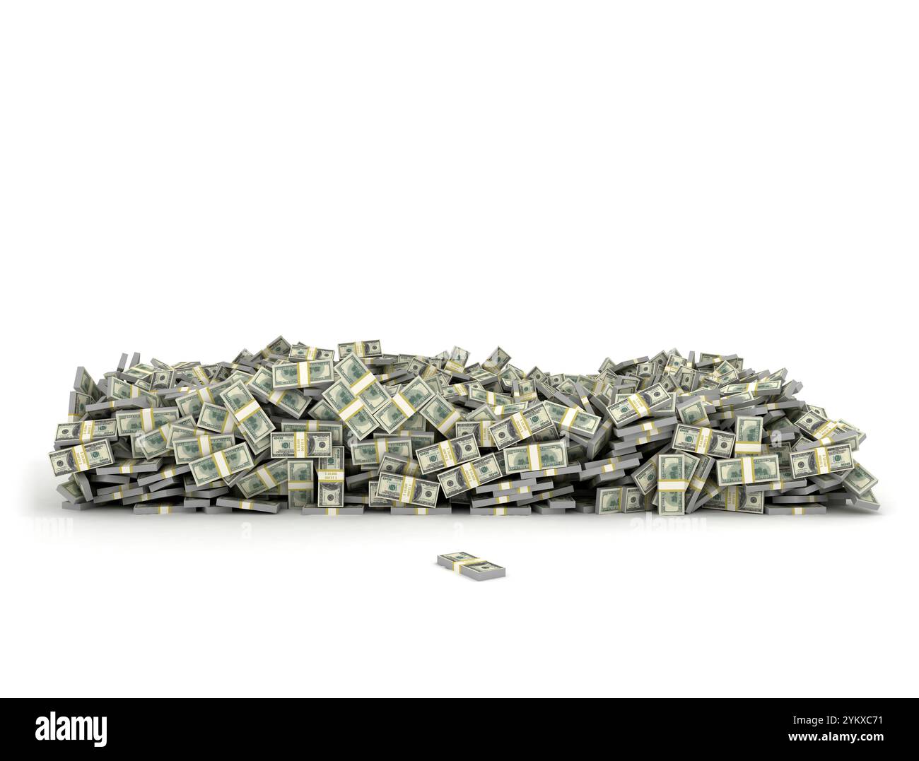 Large pile of US dollars isolated on white background Stock Photo - Alamy