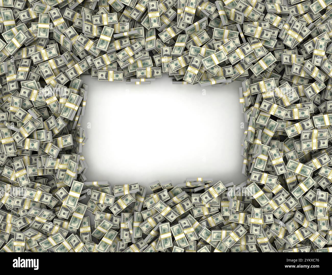US dollars empty frame money background. 3D illustration Stock Photo ...