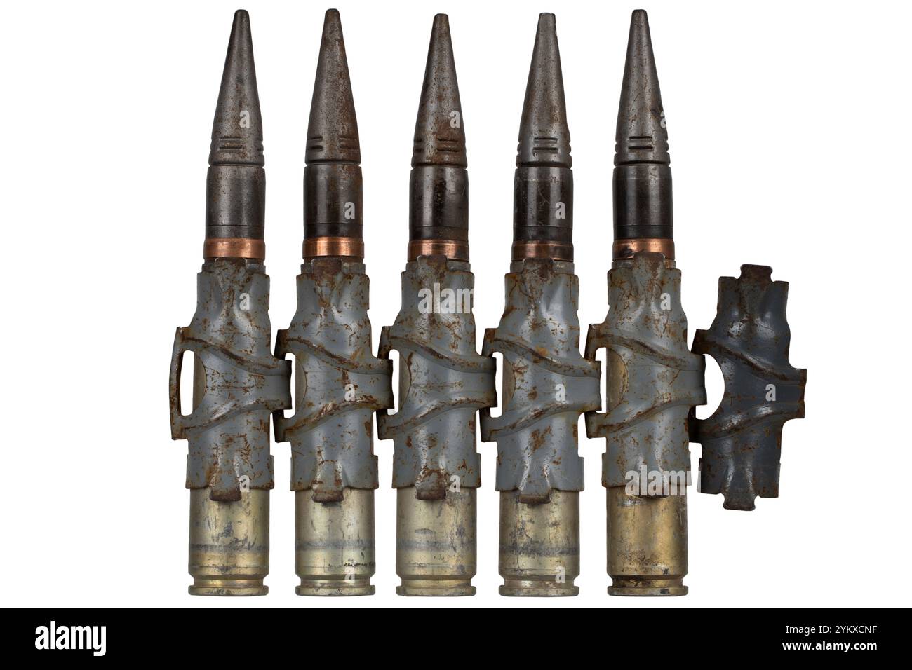 Ammunition belt with 30 mm armor piecing rounds for automatic canon ...