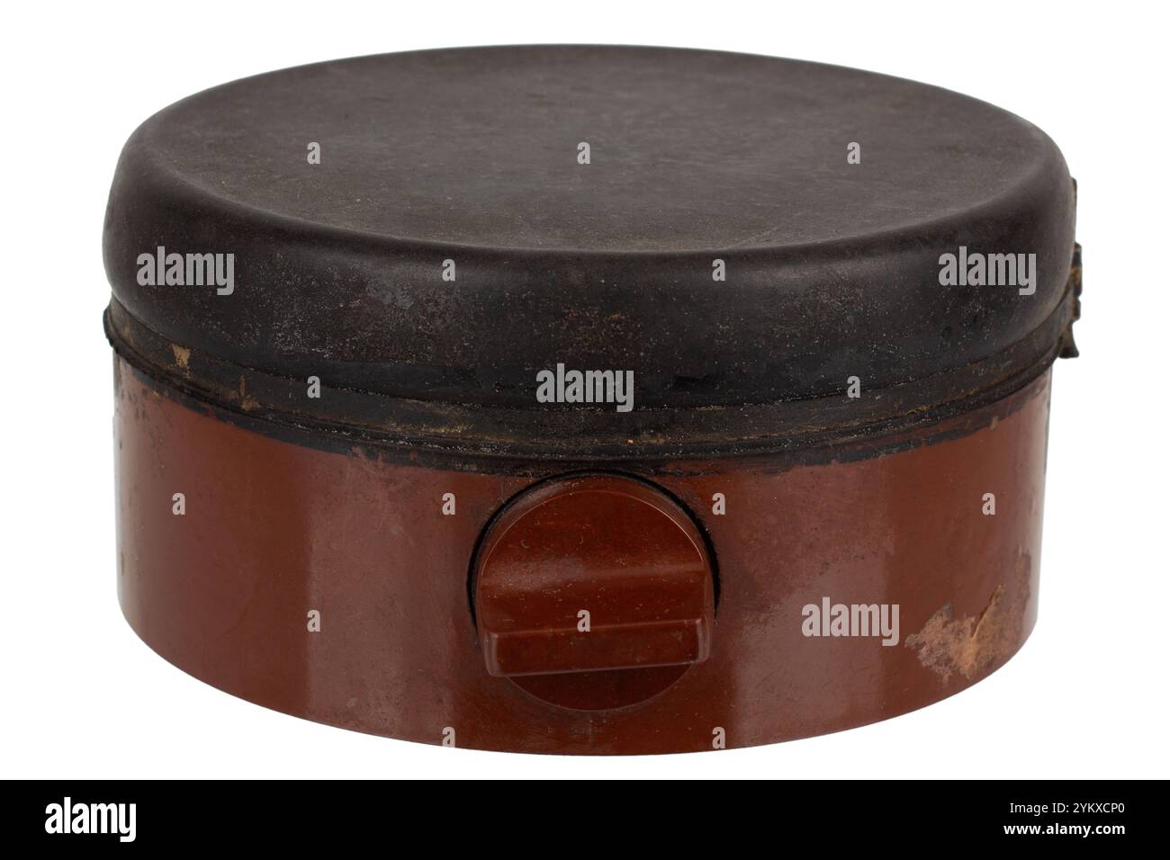 PMN soviet plastic bodied anti personnel landmine. Isolated on white ...