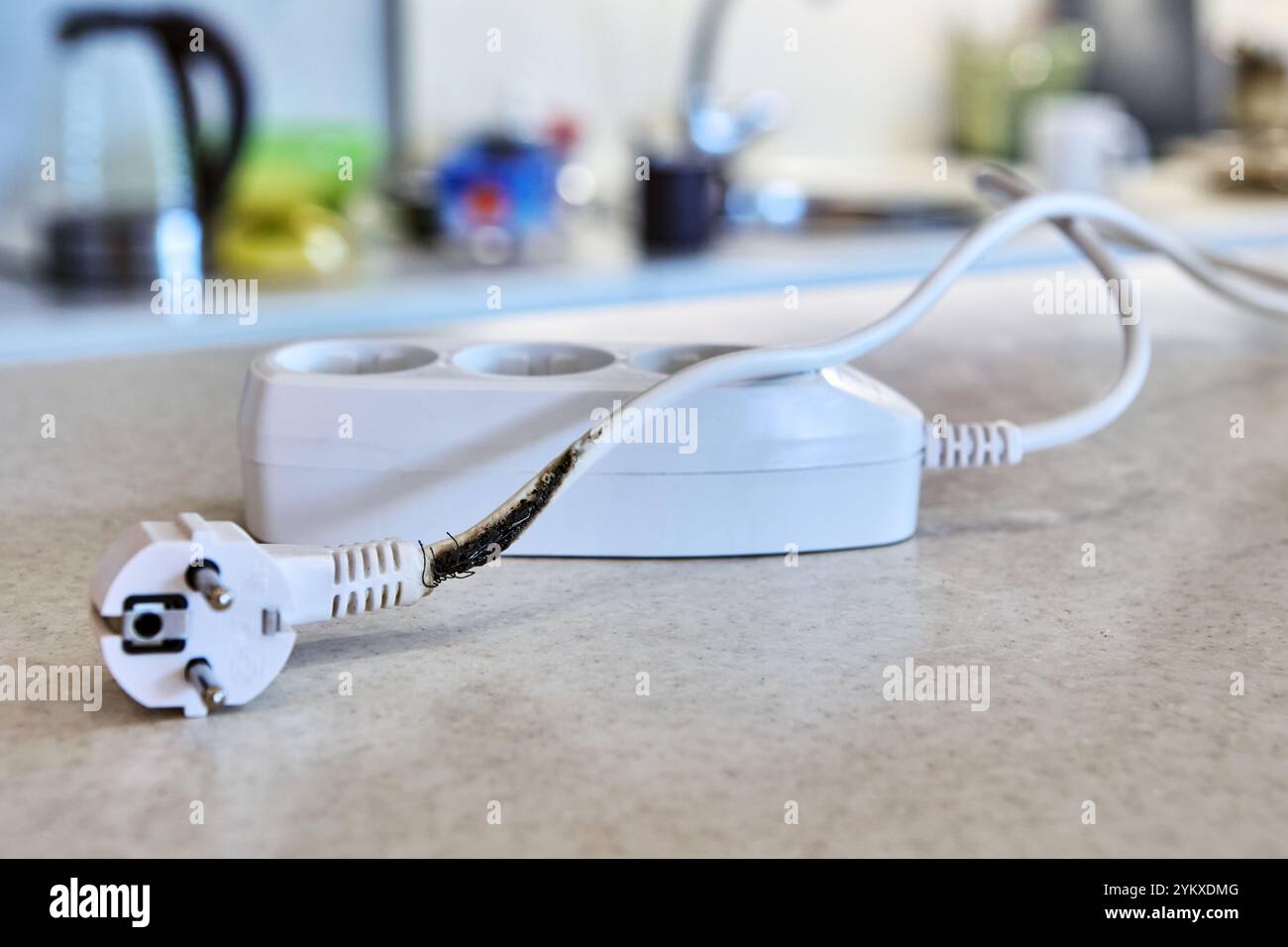 Burnt wire of extension cord tee is not suitable for further use after ...