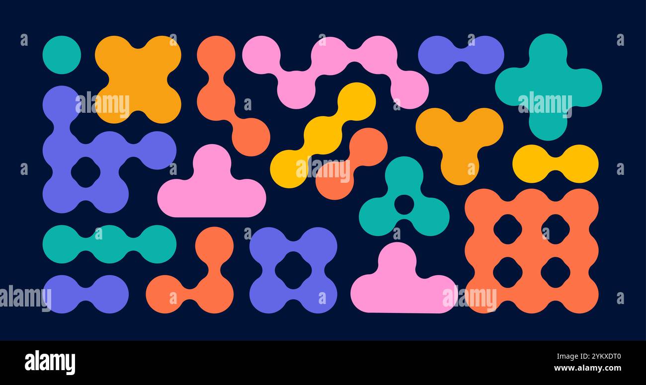 Collection of Brutalist, metaball, morphing abstract geometric shapes ...