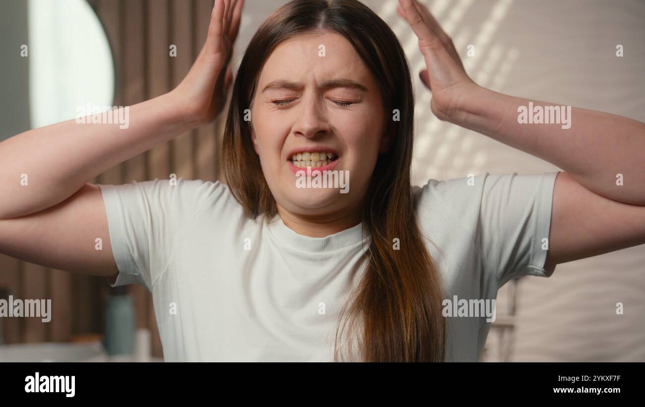 Power girl woman face hi-res stock photography and images - Alamy
