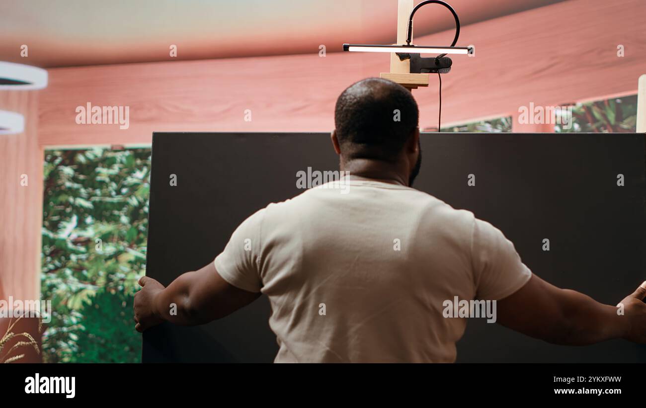 Artist is mixing different dye colors on a palette to create the ...