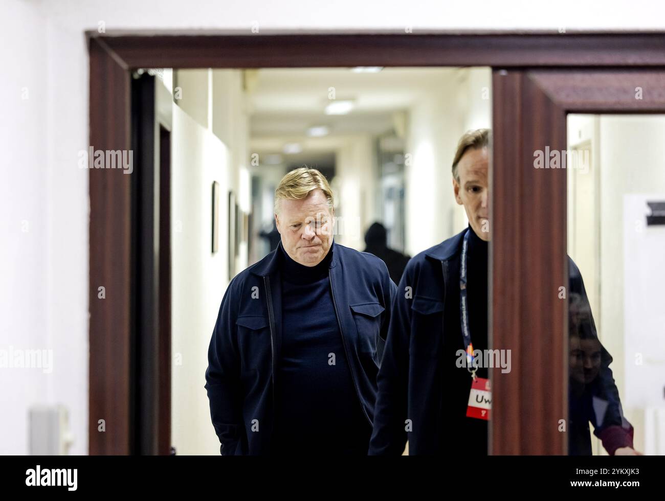 ZENICA - National coach Ronald Koeman en route to the press conference ...