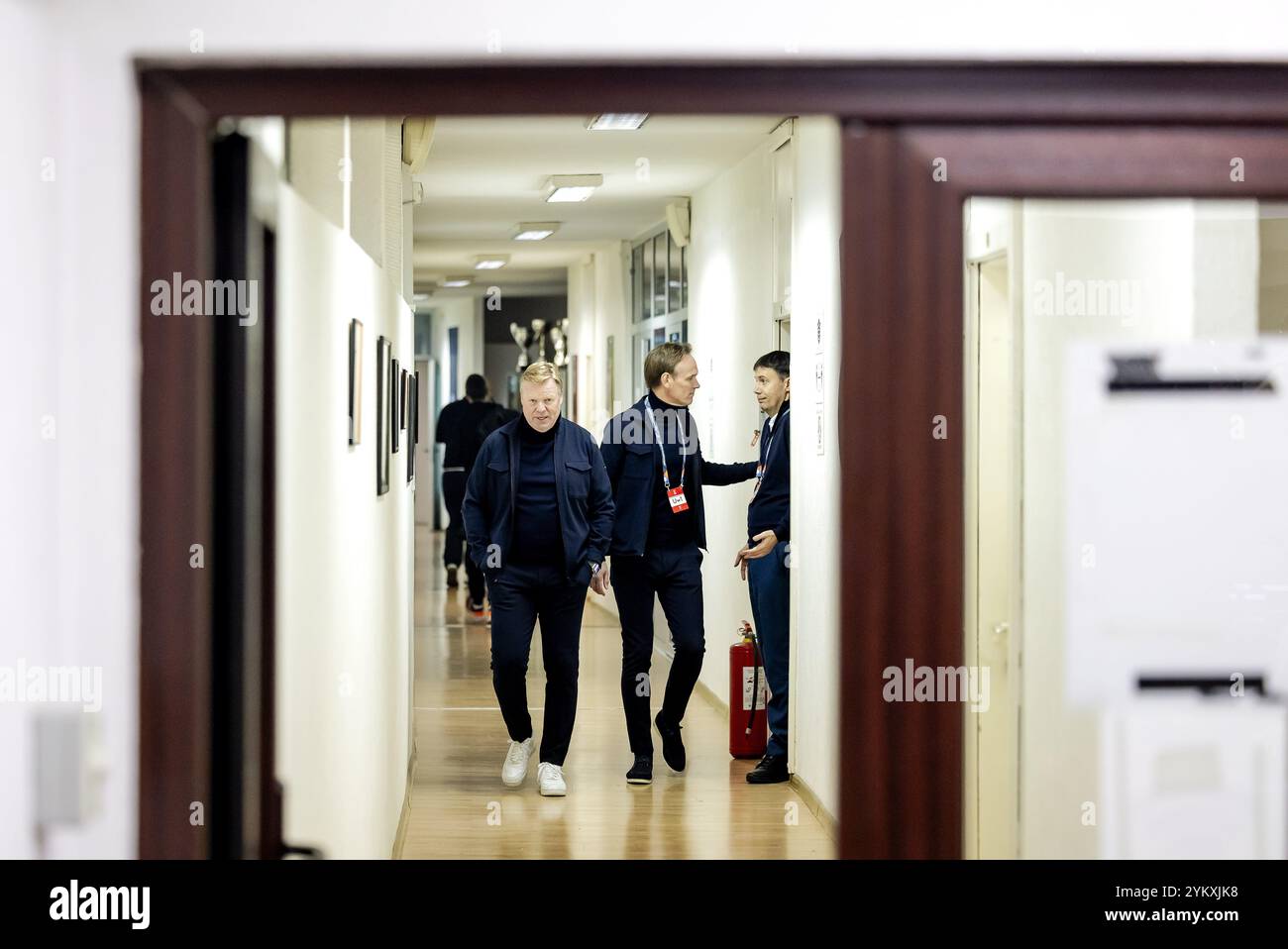 ZENICA - National coach Ronald Koeman en route to the press conference ...