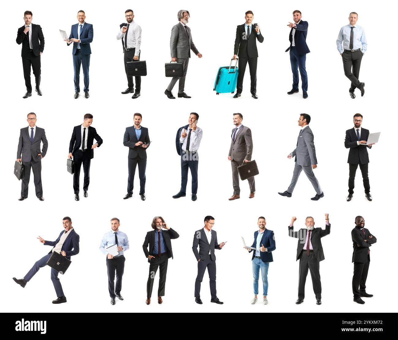 Set of handsome businessmen on white background Stock Photo - Alamy