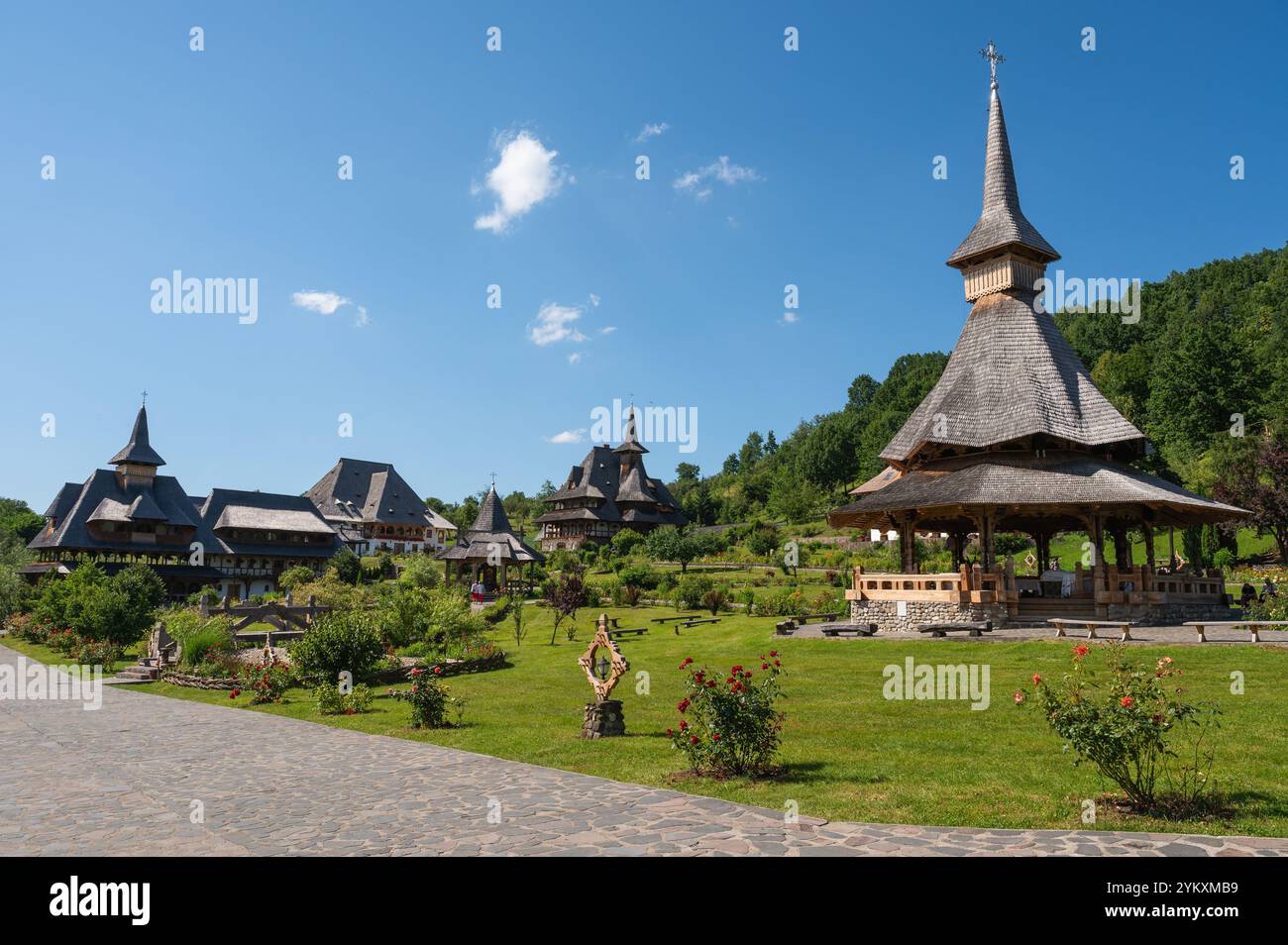 Awesome Barsana Monastery buildings in Romania Stock Photo - Alamy