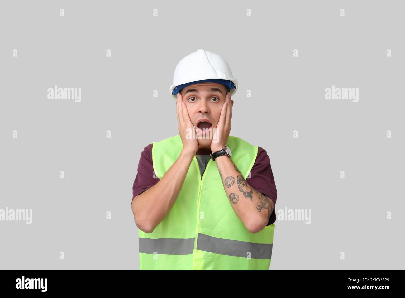 Construction worker shocked hi-res stock photography and images - Alamy