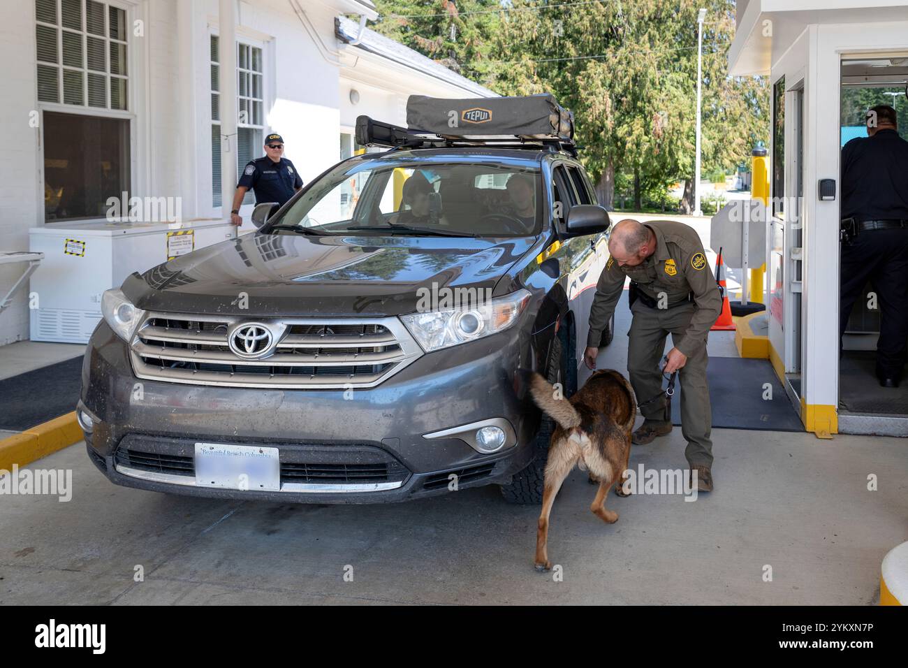 A Spokane Sector Border Patrol Agent, along with his canine partner ...