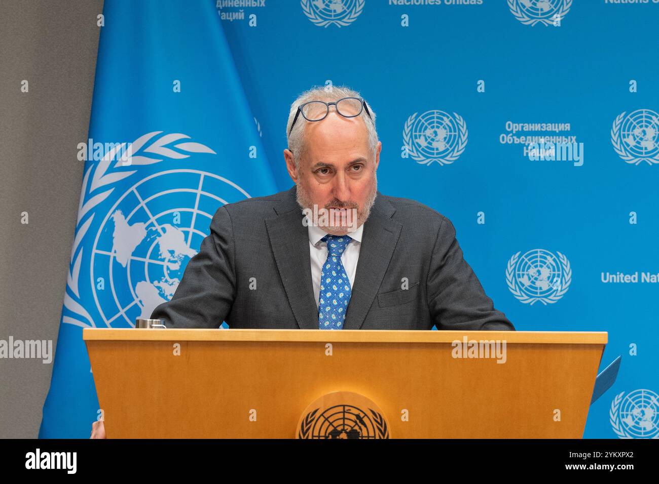 New York, USA. 19th Nov, 2024. Stephane Dujarric, spokesperson for the ...