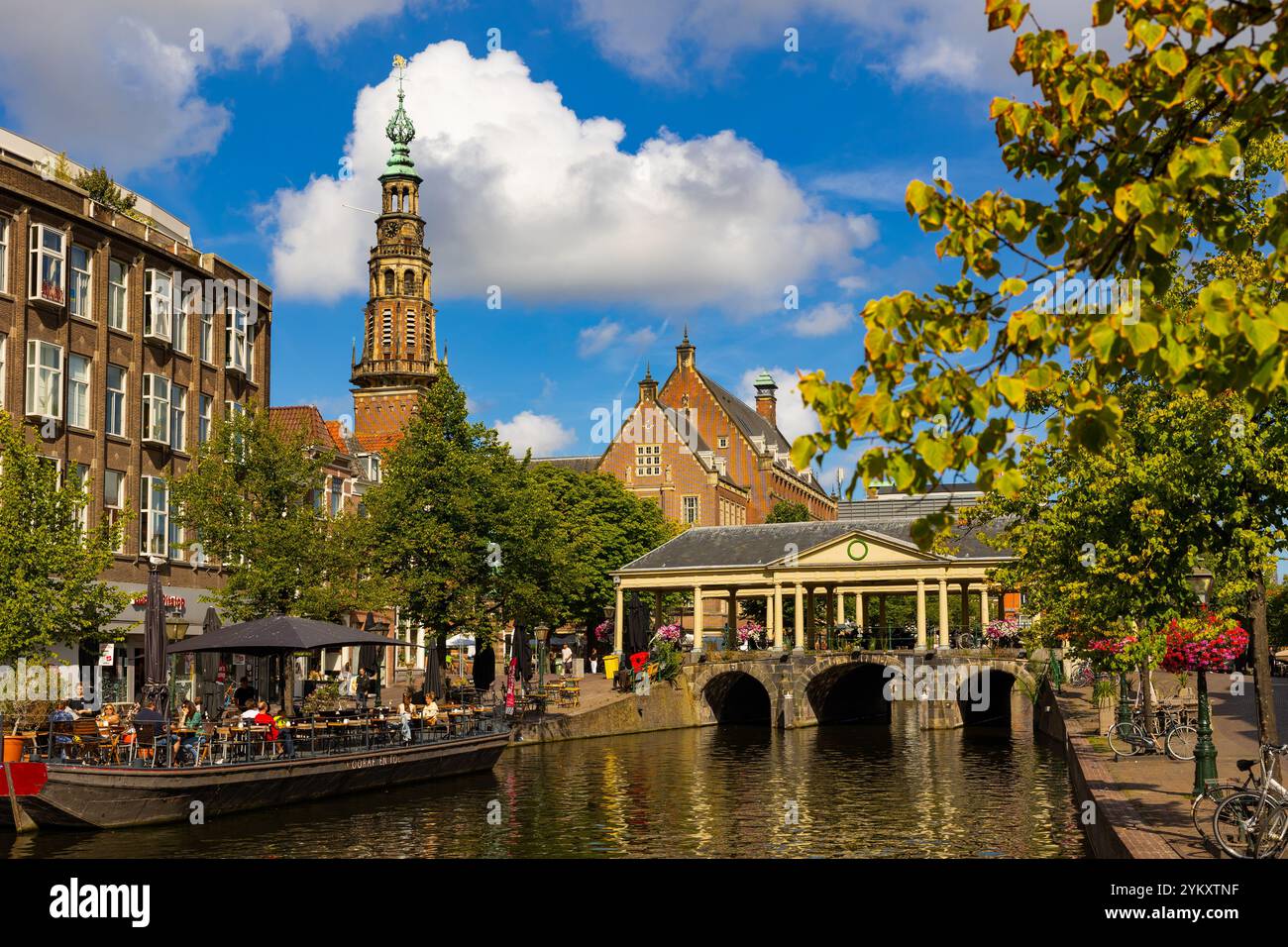 Waterways and typical Dutch architecture in Leiden Stock Photo - Alamy