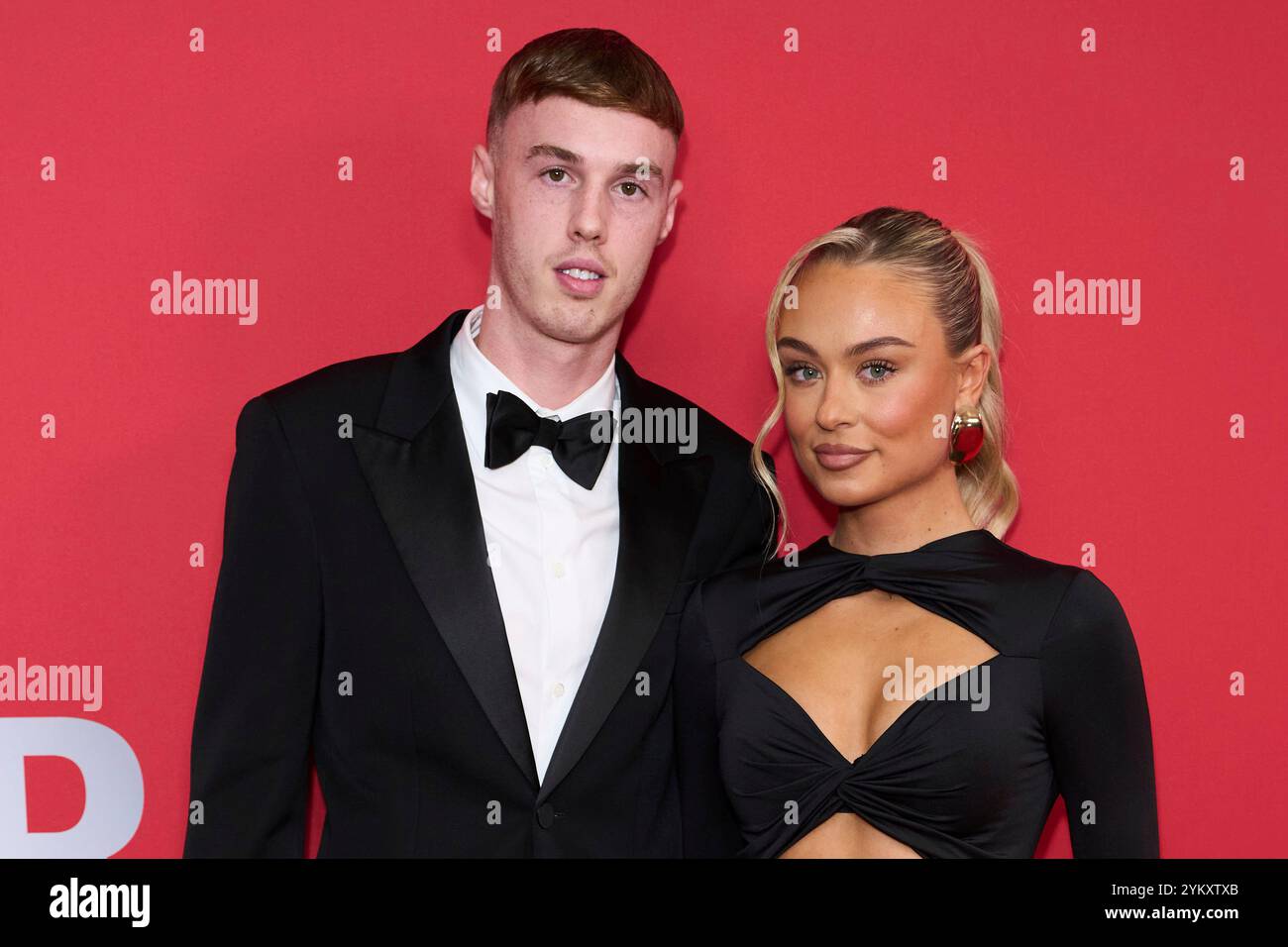 Cole Palmer and Connie Grace pose for photographers upon arrival at the ...