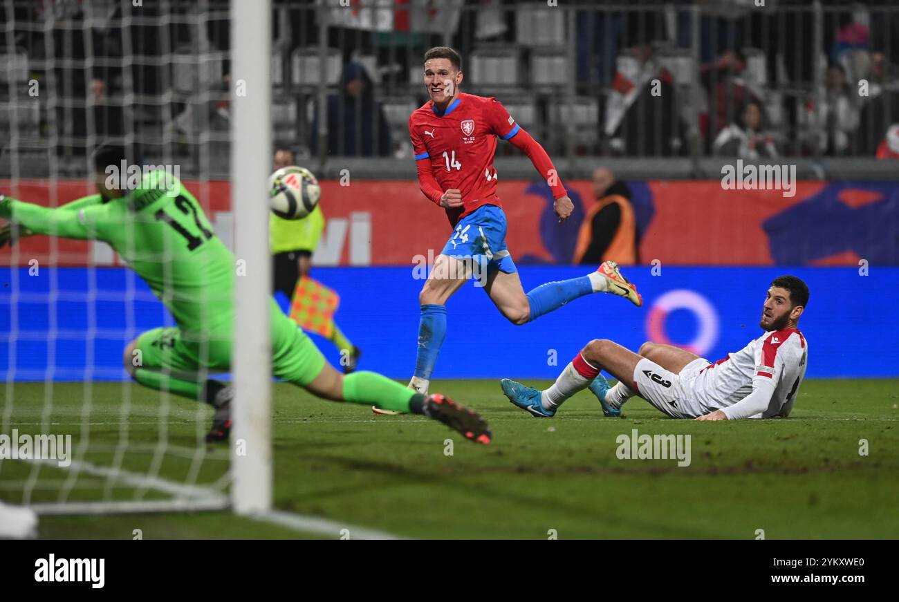 Olomouc, Czech Republic. 19th Nov, 2024. From left Giorgi Mamardashvili ...