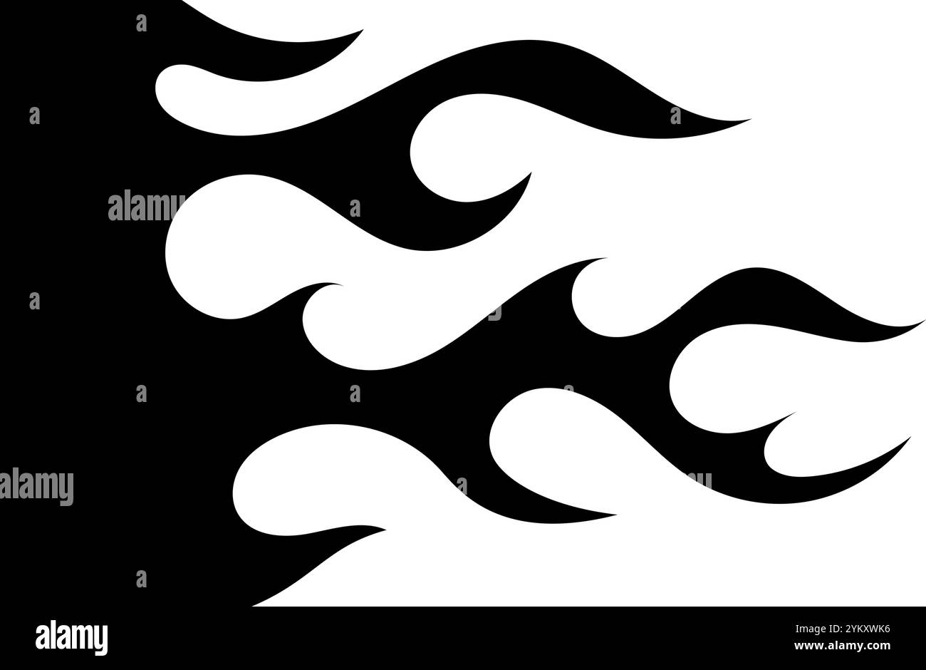 Tribal flame silhouette motorcycle and car decal. Vector illustration ...