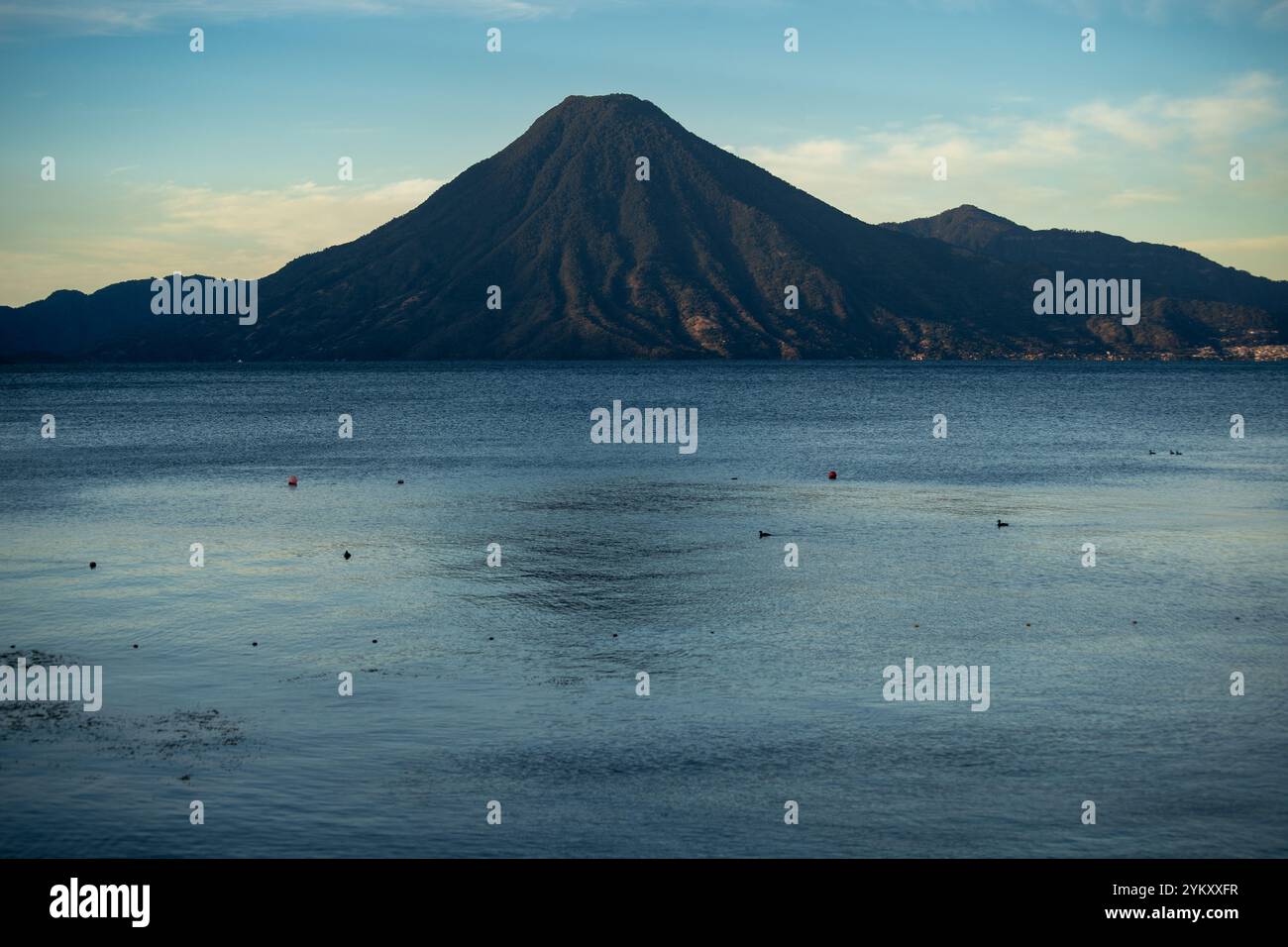 Beautiful Sunrise at Lake Atitlan with a View of the Volcano Stock ...