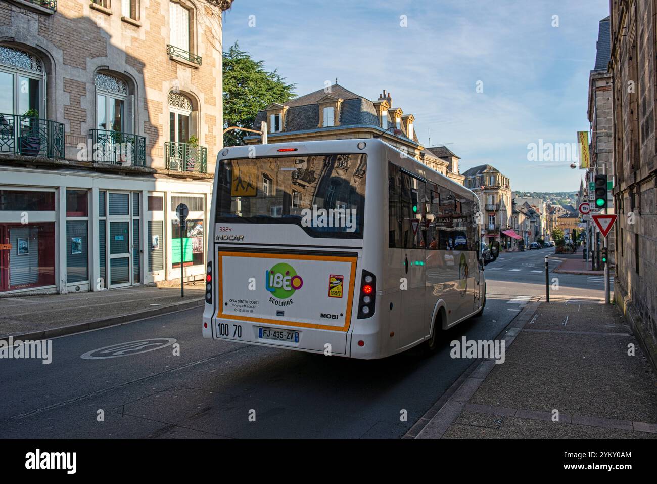French School bus in the French Southwest town of Brive-la-Gaillarde ...